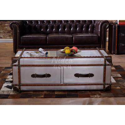 China Nidea #8616 Factory Coffee Table Vintage Industrial Retro for Trunk Aluminum Handmade  Living Room Home Furniture for sale
