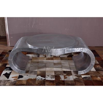 China Nidea #8645 Guangdong Nidea Coffee Table Original Industrial Style Flat Table Personalized Aluminum Rivet Metal Watch-Shaped Design for sale