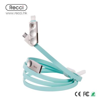 China RECCI Brand Moment Series USB Cable 2 in 1 Lightning + Micro Data Cable for sale