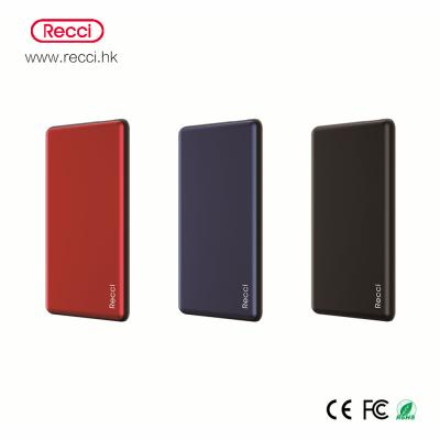 China RECCI Brand Lustre Series 10000mAh Portable Power Bank Wireless Charging Power Bank Charger for Mobile Phone for sale