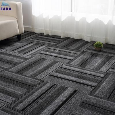 China EAKA Stripe Design Level Loop Pile Wrinkle-resistant High Quality Custom Square Exhibition Cheap Carpet for sale