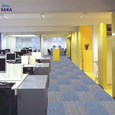 China EAKA Wholesale Factory Price 50x50cm Commercial Polypropylene Pvc Backing Decorative Fireproof Carpet Square for sale