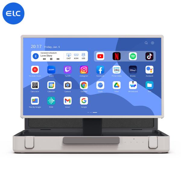 ELC PackGO Portable 27 Inch Briefcase Design Touch Screen Android System Smart TV Screen For Camping