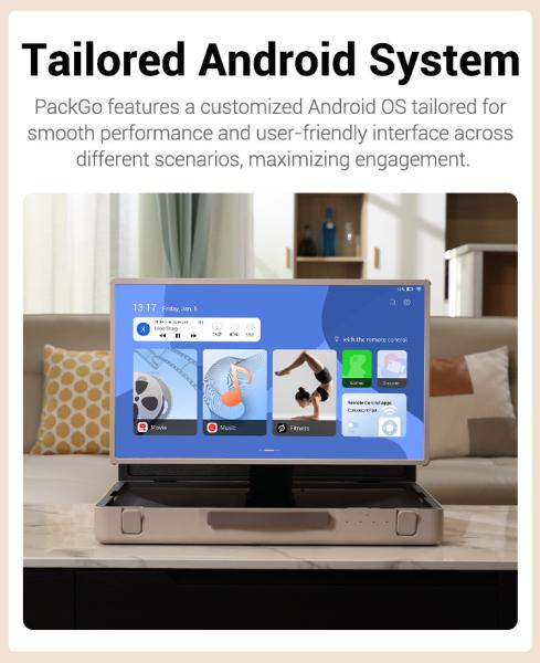 ELC PackGO Portable 27 Inch Briefcase Design Touch Screen Android System Smart TV Screen For Camping