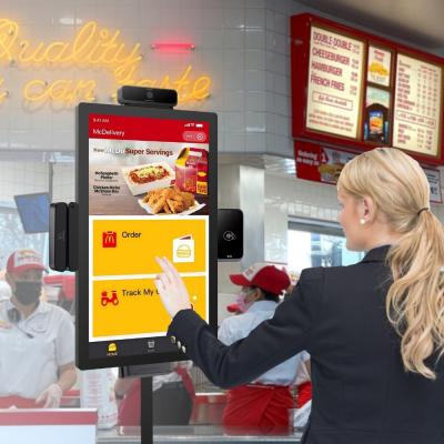 China 15 inch Self-service Ordering Machine Metal Digital Signage Restaurant Tablet Order Kiosk Kitchen Display for sale