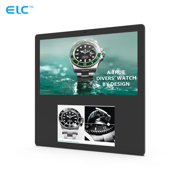 WiFi POE Android Dual Screen Indoor Advertising Display For Restaurant