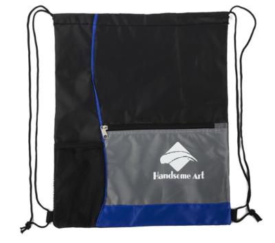 China Gepersonaliseerd trek de Rugzak van de Gymnastiekdrawstring van Koordzakken met Ritssluitingszak Te koop