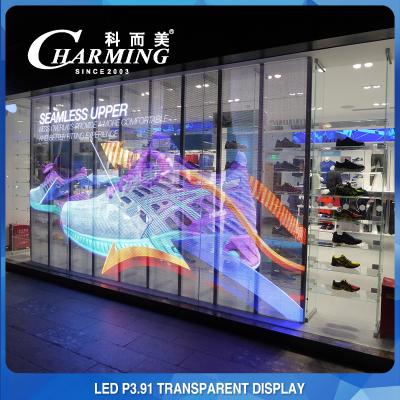 China Dustproof HD Transparent LED Video Wall Window Display Lightweight P3.91 for sale