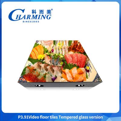 중국 IP65 WATERROOF P3.91 비디오 바닥 타일 온화 유리 버전 판매용
