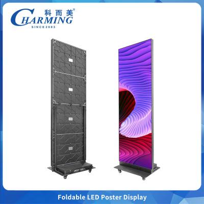 China Foldable P1.86 Indoor LED Display Poster Board Video Wall Screen with Air Transport Box Included for sale