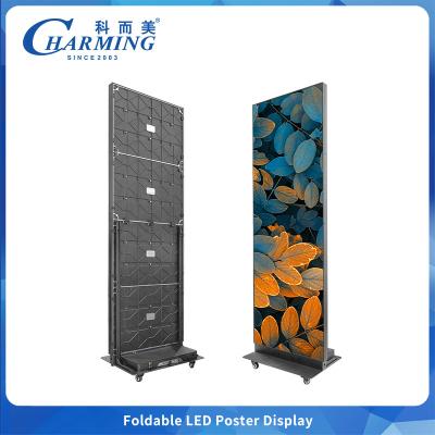 China Foldable LED Poster Screen GOB Dual-Side Display with Audio System Mobile Control for Outdoor Events for sale