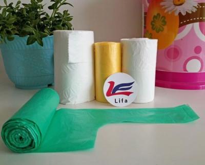 China Hdpe Star-sealed garbage bag with handle for sale