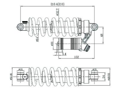 Cina DNM BURNER-RCP3 coil spring shock absorber lunghezza 190-240mm rimbalzo/ammortizzatore di compressione in vendita