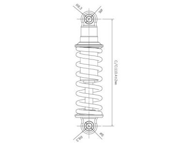 Cina Wheelchair Coil Spring Shock 90mm long travel 20mm aluminum body preload adjustable Medical Equipment Shock Absorber in vendita
