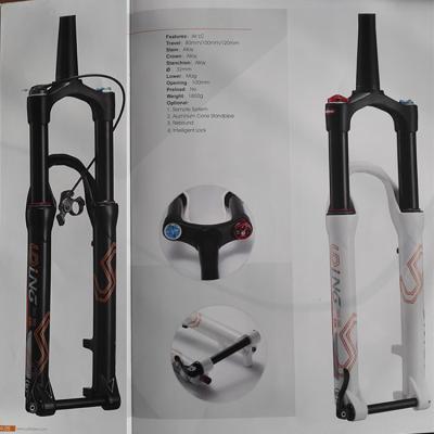China Mtb Bicycle Air Suspension Fork 27.6" inch 650B 100/120mm travel 15mm thru-axle 32mm stanchion Rebound/ Lockout Damper for sale