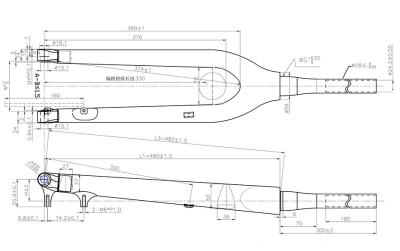 Κίνα 29“ Full Carbon Mtb Rigid Fork of  Toray T700 Offset 45mm 15mm thru axle 580 grams Monocoque, Mountain Bike Fork προς πώληση