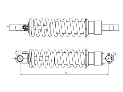Cina Racing Kart Suspension Hydraulic Coil Spring Shock with Rebound/Compression Adjustment 150-260mm Length 450lbs Ebike in vendita