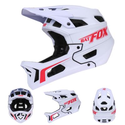 Cina Adult BMX Full Face Helmet in discesa Off Road Shell integrata PC + EPS interno e ventilazioni 25 Bianco Rosso in vendita