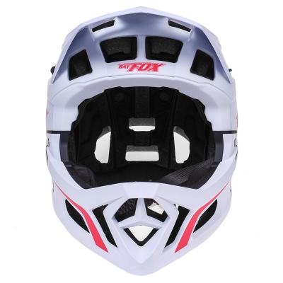 Cina Adult BMX Full Face Helmet in discesa Off Road Shell integrata PC + EPS interno e ventilazioni 25 Bianco Rosso in vendita