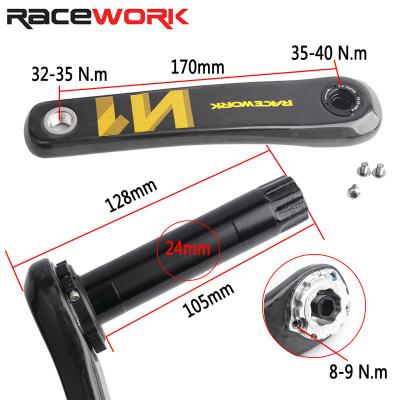 Cina China wholesale Carbon Gravel Road Bike Crankset Lightweight 170/172.5mm Shaft 40/42/44T Chainring. in vendita