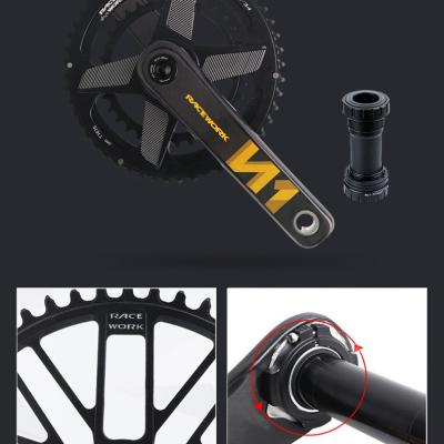 Cina China wholesale Carbon Gravel Road Bike Crankset Lightweight 170/172.5mm Shaft 40/42/44T Chainring. in vendita