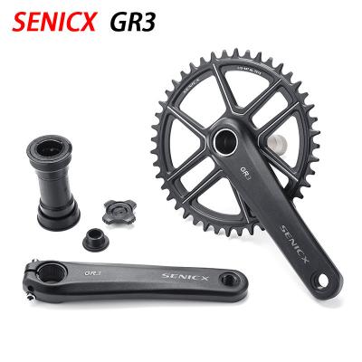 Cina Lightweight Gravel Bike Crankset Axle 24mm 165/170/175 42/44T Chainring Crank 10/11/12s in vendita