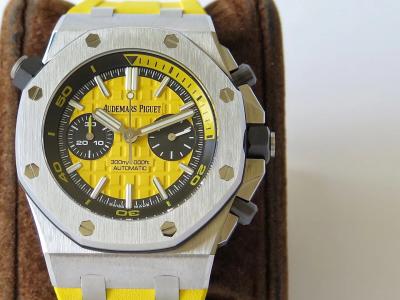 China AP Royal Oak Offshore Diver Chrono SS/RU Yellow JF A3126 - AP009C for sale