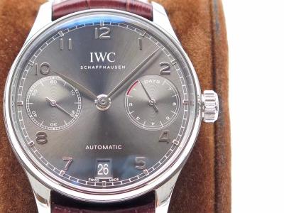 China IWC Portugese 7 days IWC50071 SS/LE Gray/SS Num ZF A52010 Mod - IWC004D for sale