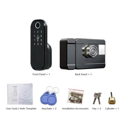 China Waterproof IP65 Smart Lock Fingerprint Rim lock Wifi Intelligent Digital Electronic Lock with TUYA APP GL-H1 for sale