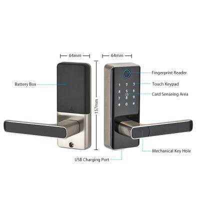 China Biometric Fingerprint Remote unlocking digits door lock and smart wireless door lock with tuya and TTLock for sale