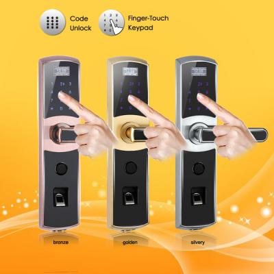 China High Quality Fingerprint Digital Password Door Lock with Emergency Power Interface for sale