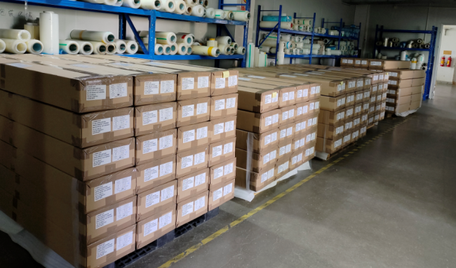 Protective film packaging sample