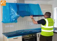 China PE Window Glass Protective Film 50 Micron Blue Anti UV Scratch Barrier Temporary Adhesive for sale