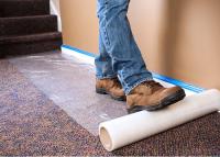China PE Protective Film Roll 50 Mic Transparent Carpet Floor Protector 1240mm Width for sale