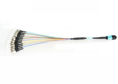 Cina Cavo di toppa a fibra ottica misto di OM3 MPO con 12 attenuazione di riflessione dei centri 35dB in vendita
