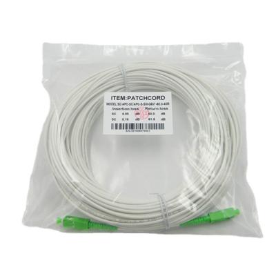 Cina Sc bianco su misura APC di colore di lunghezza al cavo di toppa a fibra ottica semplice dello Sc di singolo modo dello Sc APC MP in vendita