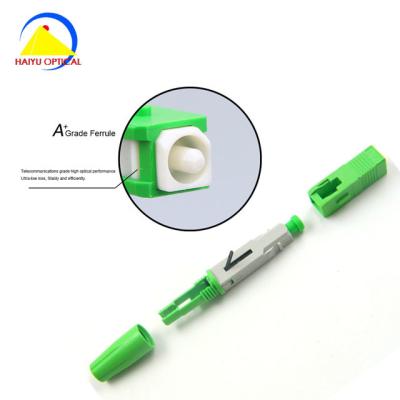 Cina high quality fiber optic SC APC hot melting fast assembly connector for fibre-optic link in vendita