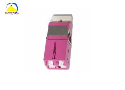China MM OM4 Violet Color LC Duplex Adapter FTTB With Plastic Dust Cover for sale