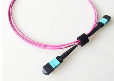 China Lichtwellenleiter 40G OM4 Violet Color 50um MPO MTP in mehreren Betriebsarten zu verkaufen