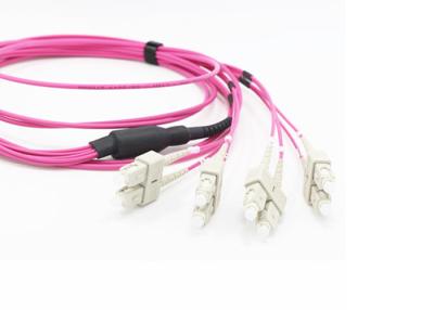 Cina Cavo a fibra ottica a fibra ottica di uscita dello Sc del cavo di toppa di OM4 8F MPO in vendita