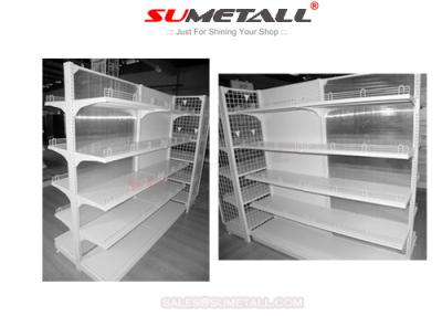 Cina Scaffalatura dell'esposizione di vendita al dettaglio della gondola del minimarket del metallo con il chiaro pannello di appoggio del PVC in vendita