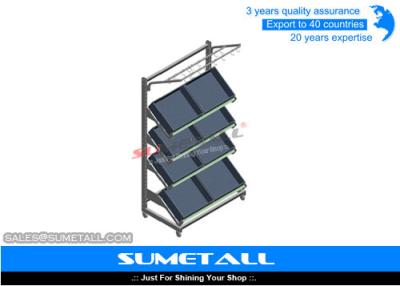 China Fruit And Vegetable Display Rack On Wheels for sale