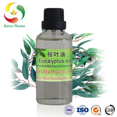 China Eucalyptus leaf oil 100% pure natural essential manufacturer 70% 80% CP,BP,USP,EP for sale
