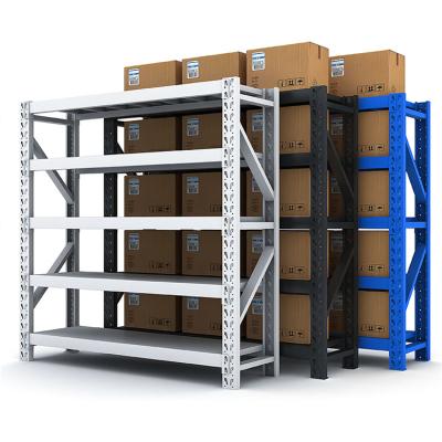 China Q235B Q355B Steel Factory Medium Duty Rack Adjustable Levels Warehouse Storage Shelving for sale