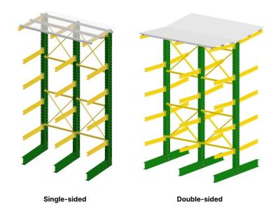 China 500-5000kg Industrial Cantilever Racking System Custom Arm Length Modular Design for sale