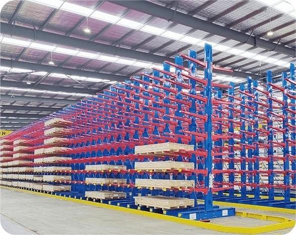 Quality Long Span Warehouse Cantilever Racks , Anti Corrosion Cantilever Metal Shelving for sale