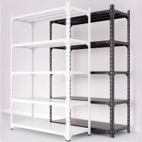 Quality Light Duty Reinforced Angle Steel Shelving With Z Shaped Beams Customized Color for sale