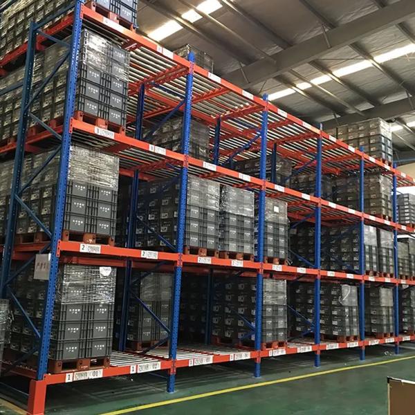 Quality Customized Heavy Duty Gravity Pallet Flow Racking Q235B Steel Pallet Storage Shelves for sale