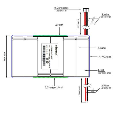 Cina Batteria ricaricabile agli ioni di litio LIC18650 11.1V 6800mAh in vendita