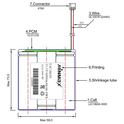 Cina Batteria ricaricabile a ioni di litio 18650 11.1V 6000mAh in vendita